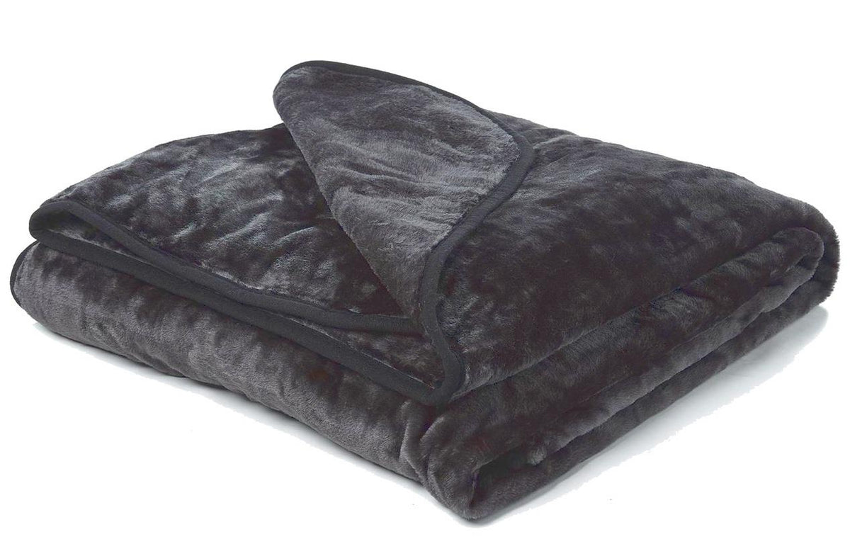 Heavy Fleece Mink Throw Blanket, Slate – Winter Warm Packs