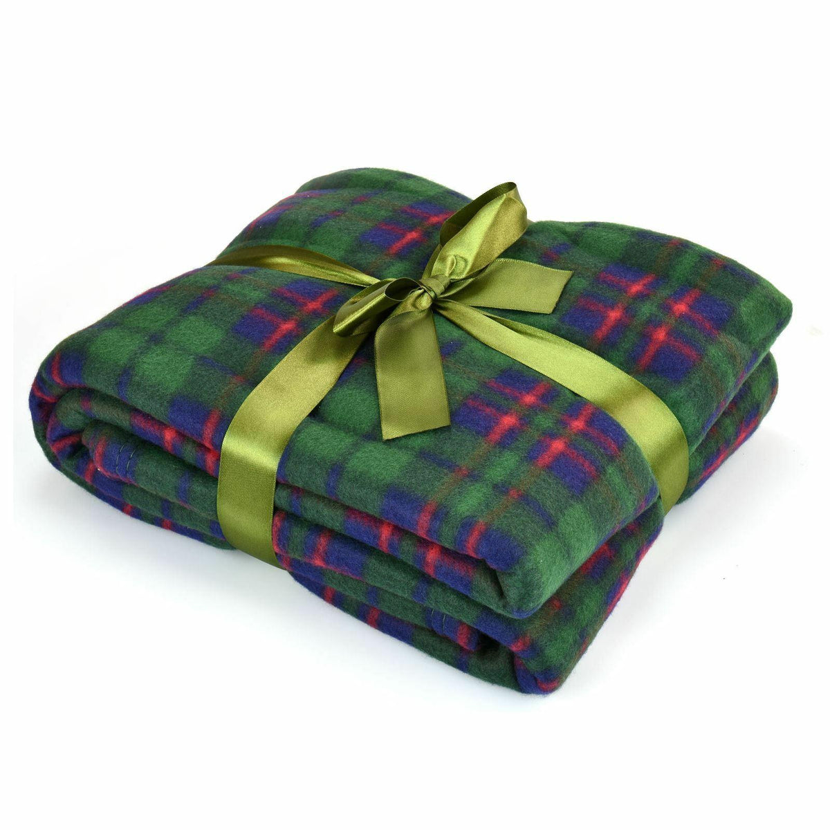 Green Check Polar Fleece Blankets – Winter Warm Packs